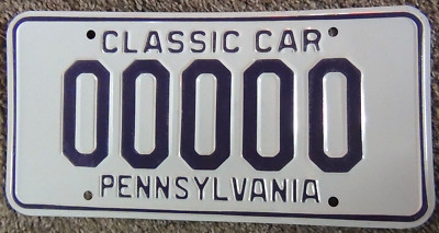 Pennsylvania Sample Classic Car License Plate | eBay