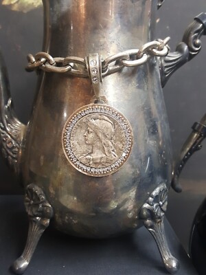 French Kande Silver Clad Medallion Pendant Necklace | eBay