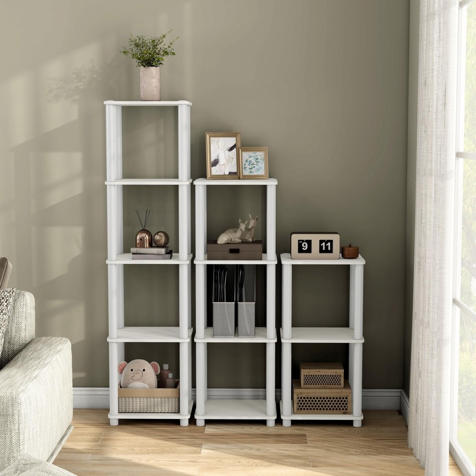 Apexa Modern 3-Tier Narrow Shelving Units, Collectibles Display Shelves, Easy... | eBay