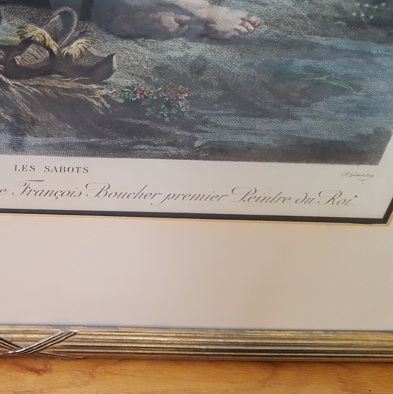 Pair Vintage Francois Boucher Prints Framed Neoclassical Color Engraved ...
