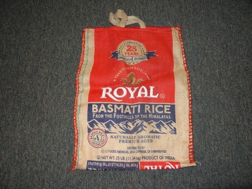 ROYAL BASMATI RICE 25LB BAG WITH ZIPPER AND HANDLES **EXCELLENT ...