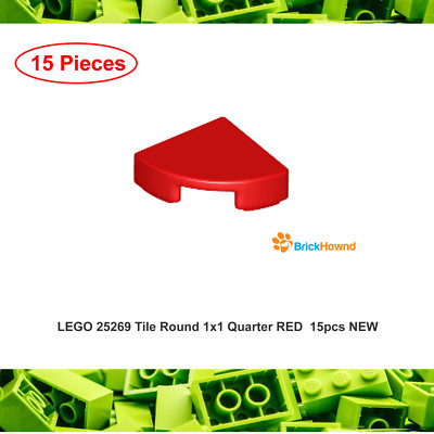 LEGO 25269 Tile Round 1x1 Quarter RED 15pcs NEW | eBay Australia