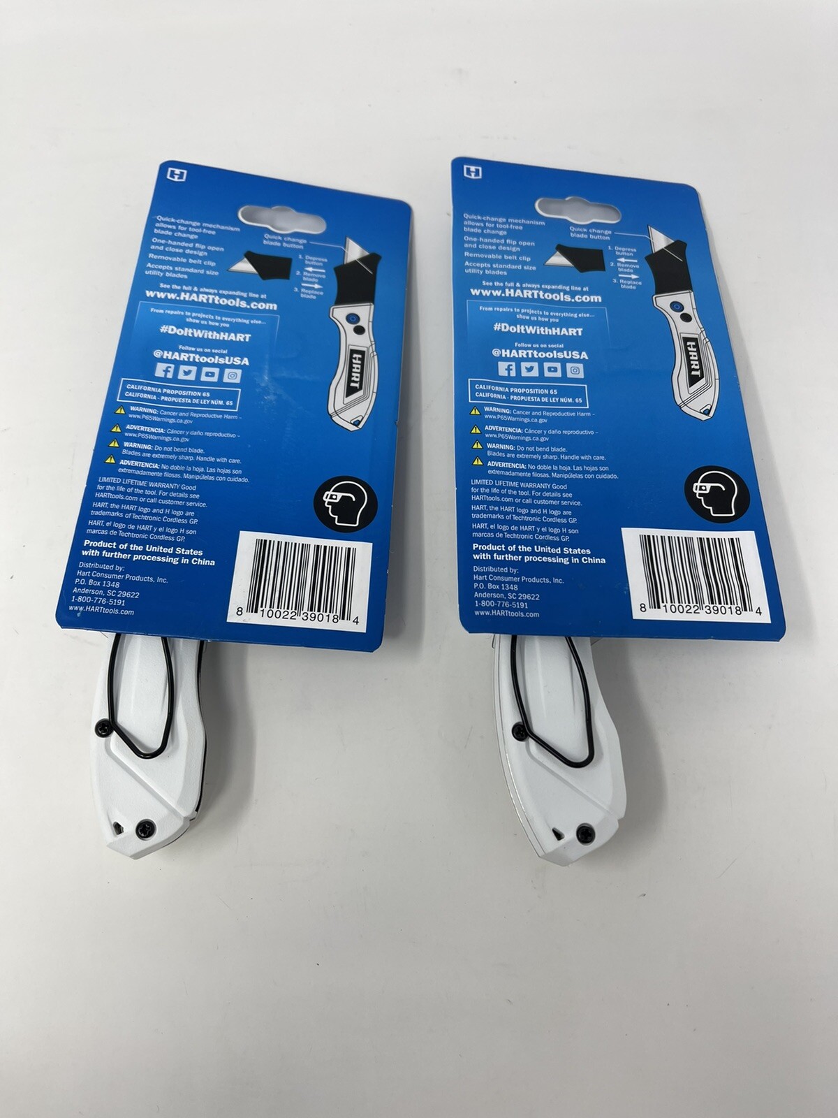 Hart Compact Flip Utility Knife Box Cutters One-Hand Opening - Set Of 2 ...