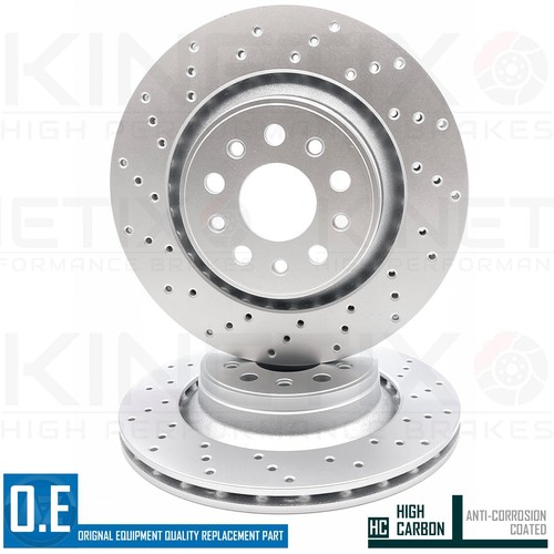 FOR MASERATI GHIBLI QUATTROPORTE CROSS DRILLED REAR BRAKE DISCS ...