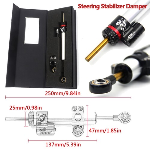 CNC Shock Absorber Steering Stabilizer Damper Titanium BLACK For BMW ...