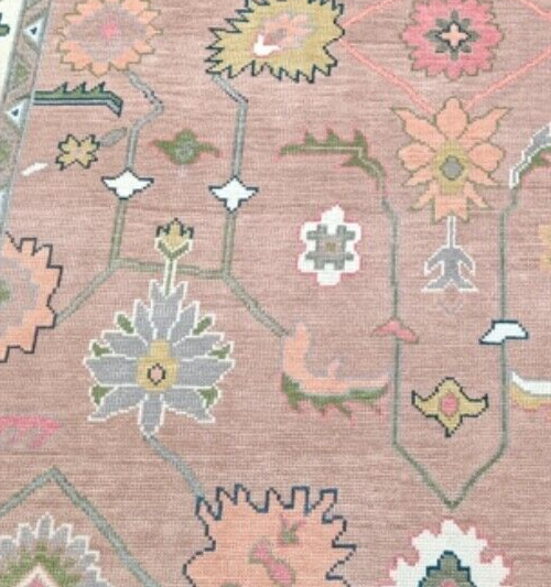 8x10 Hand knotted Oushak Tribal Fine Wool Area Oriental Area Rug Pink ...