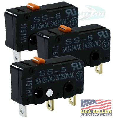 OMRON SS-5 MICRO SWITCH 5A 125VAC 3A 250VAC (Pack of 3) | eBay
