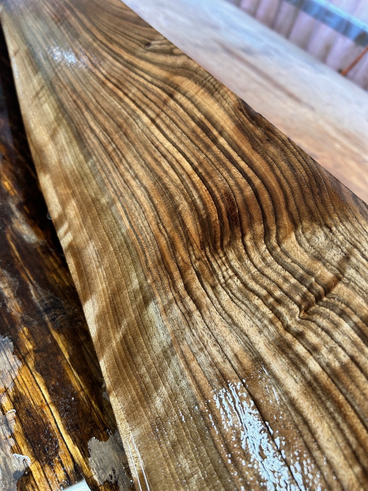 INCREDIBLE GRAIN CURLY English Walnut Rifle Blank Gunstock Stock Dry ...