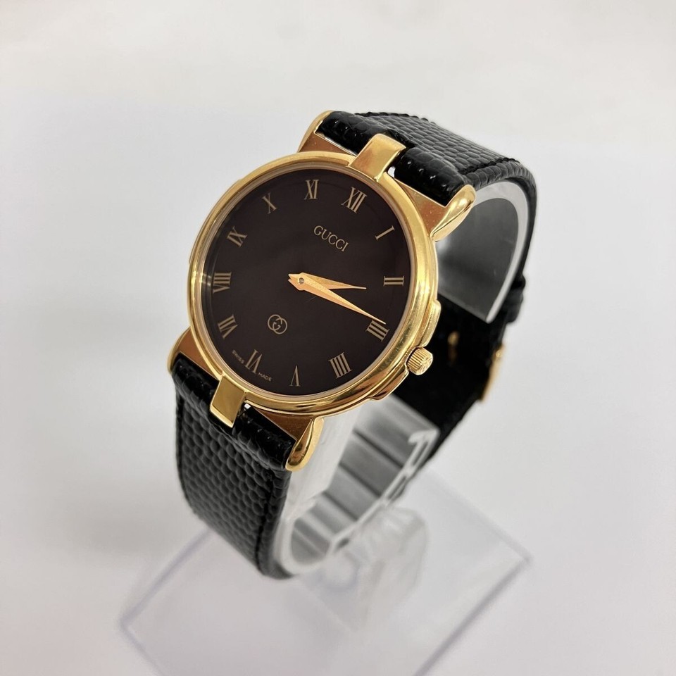 [ Exc+5 w/Box ] Gucci 3400M Vintage Watch Men's Gold Quartz Used ...
