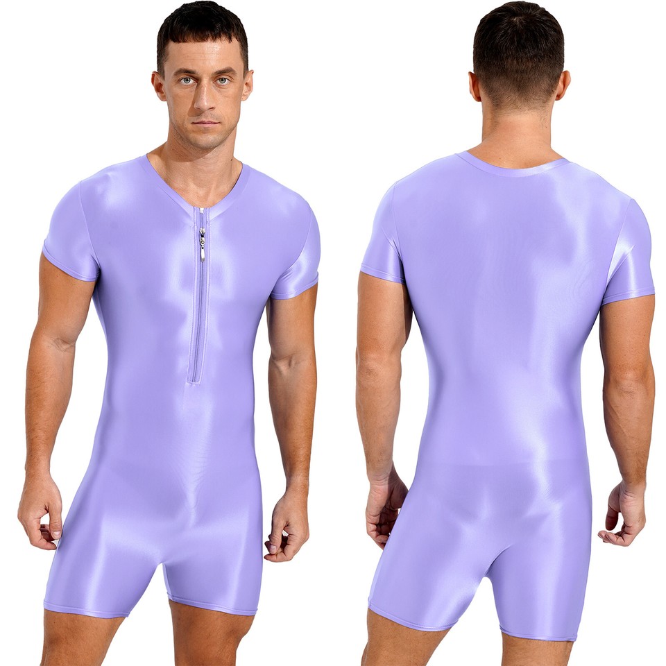 Men One-piece Wrestling Singlet Bodysuit Short Sleeve Boxer Jumpsuit ...