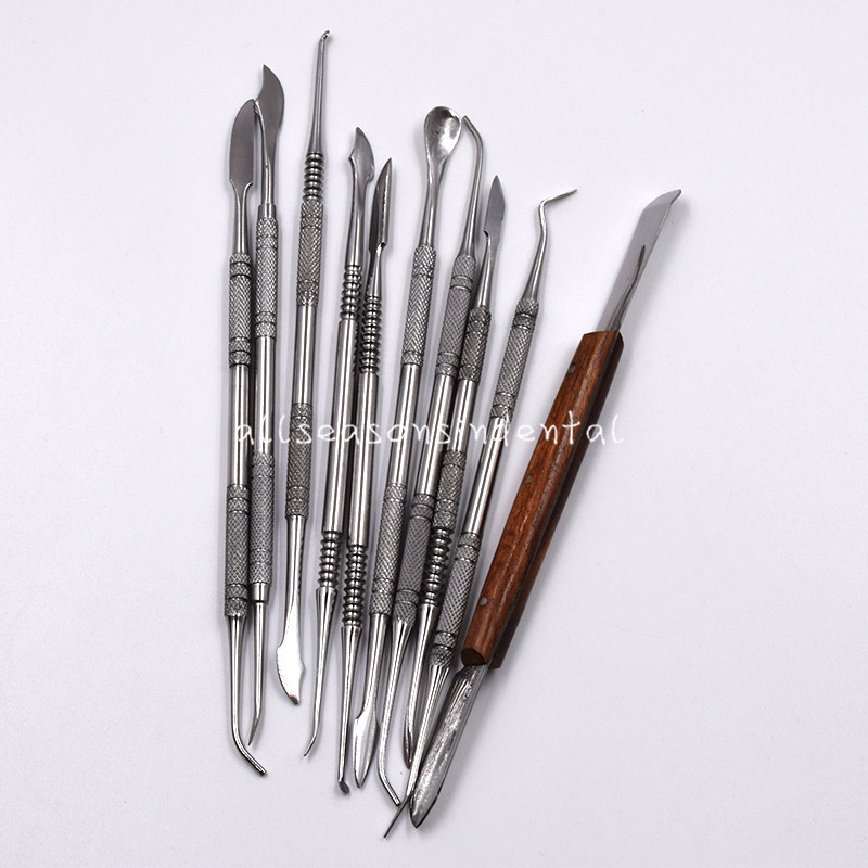 Dental Stainless Steel Kit Wax Carving Tool Set Surgical Lab ...