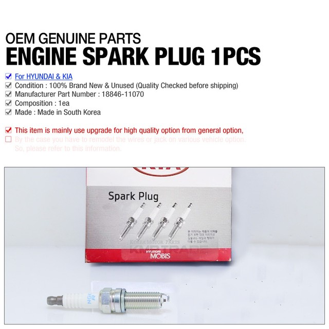 Genuine OEM Spark Plug for Kia 1884611070 for sale online | eBay