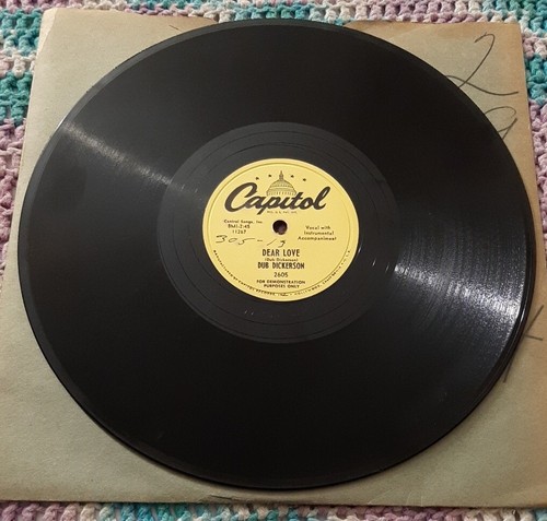 Dub Dickerson promo 10" 78 Dear Love / One Night Stand Capitol 2605 ex ...