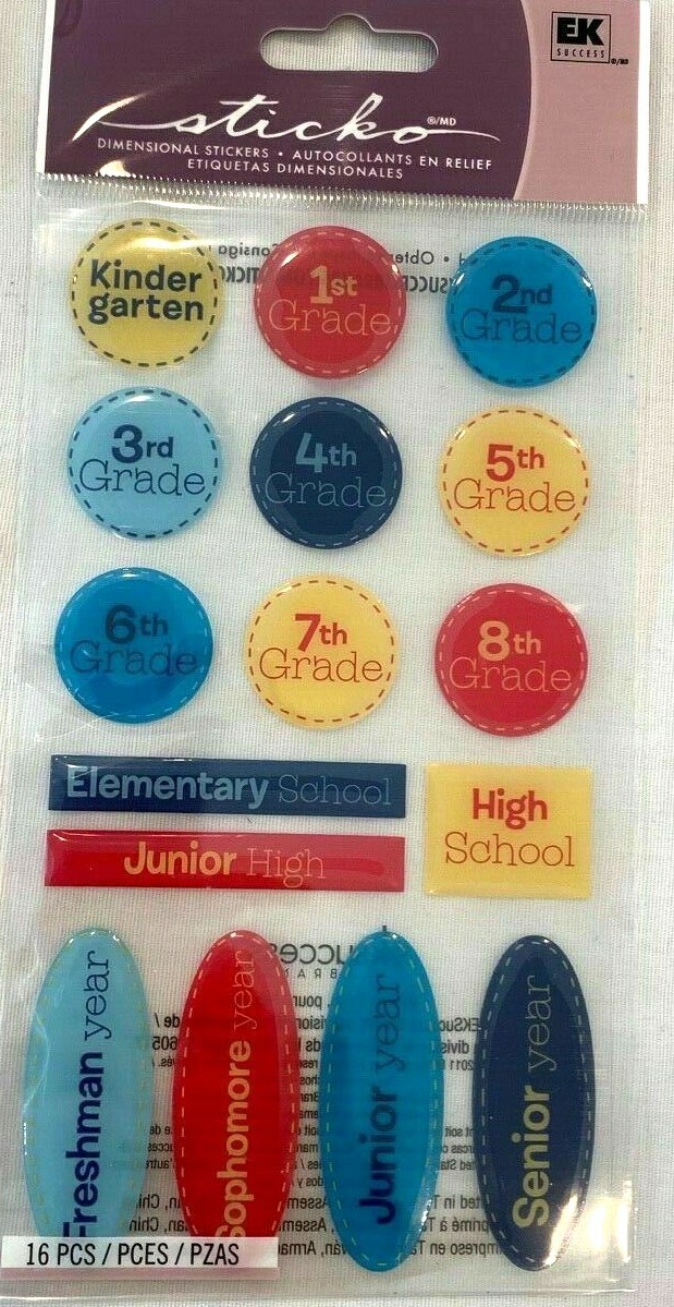 SCHOOL Grade Class Year Kindergarten Elementary Junior High Sticko ...