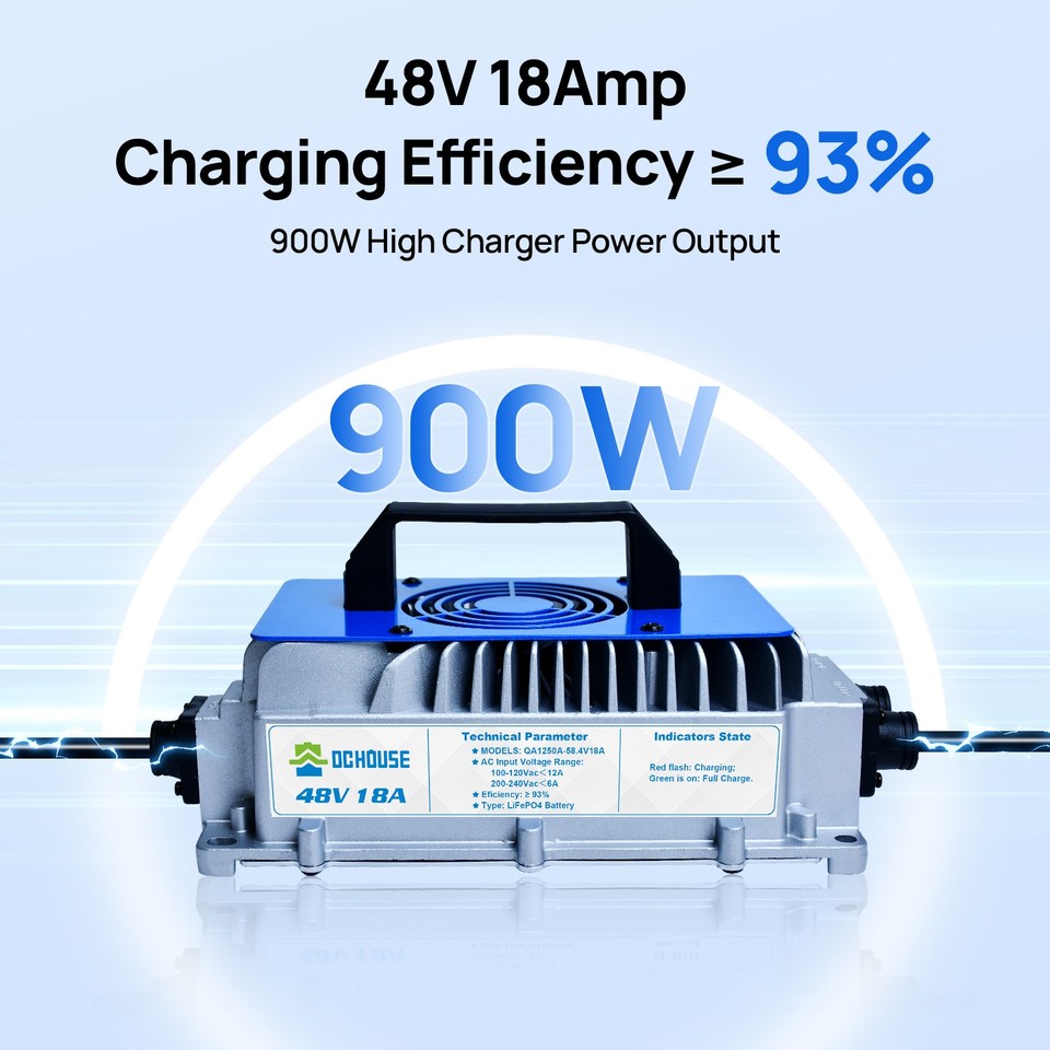 DCHOUSE 48V 100Ah Lithium Golf Cart Battery + 48V 18A Charger Trolling ...