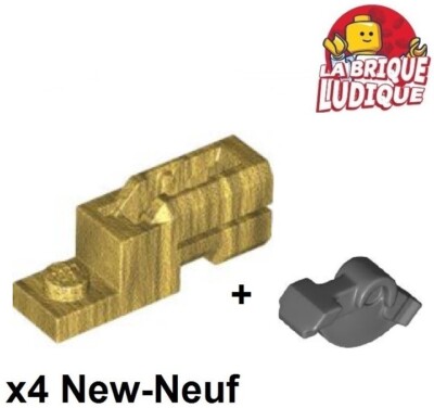 Lego 4x Projectile Launcher 1x2 Mini Blaster Tile Shooter pearl gold/or ...