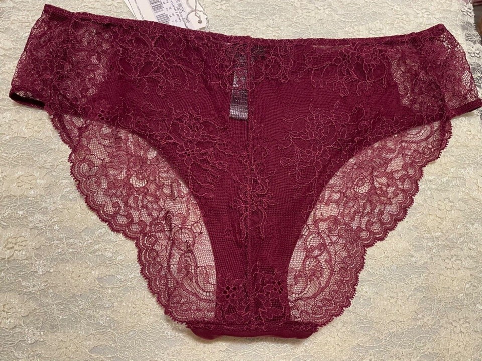 La Perla Charisma XL Brief Panty Burgundy Sheer Lace Back | eBay