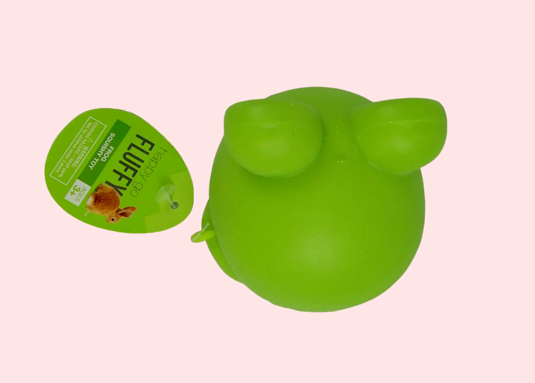 Frog Squishy Toy Figure Squeezable Toad Happy Go Fluffy Sand Buddies ...
