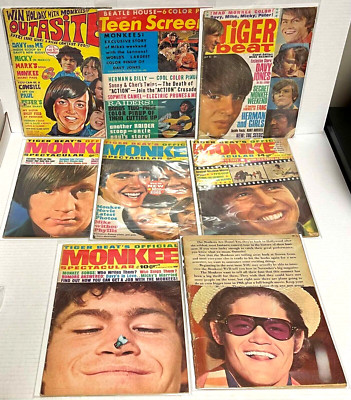 Monkees Fan Magazine lot of 8 Tiger Beat Teen Screen Outasite, Vintage ...