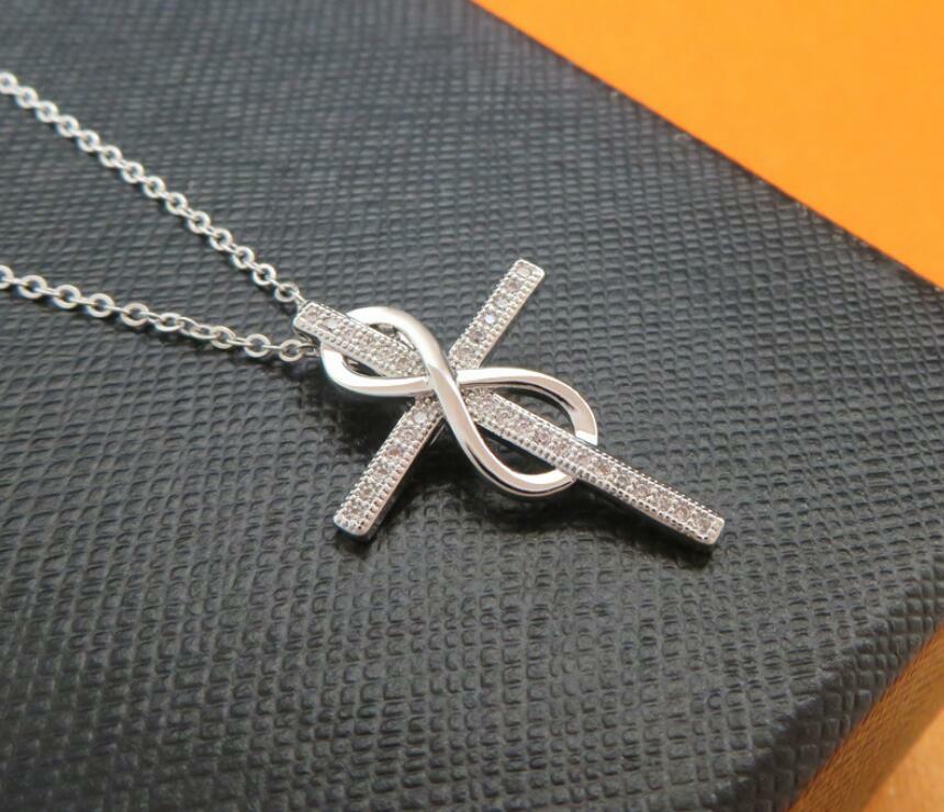 Faith Cross Infinity Symbol Silver Pave Cubic Zirconia Pendant Necklace ...