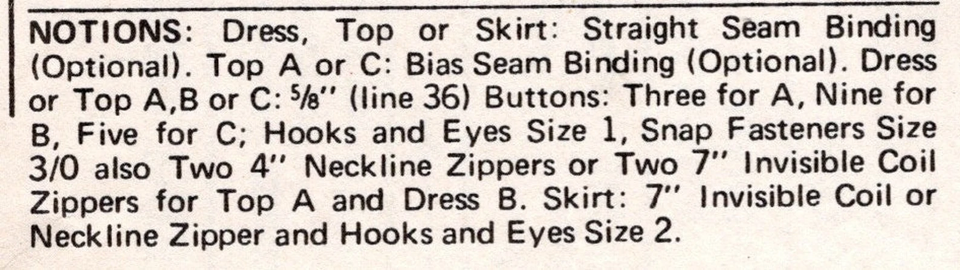 1970s Vintage Sewing Pattern Bust: 34″ DRESS TOP SKIRT (2031) Butterick ...