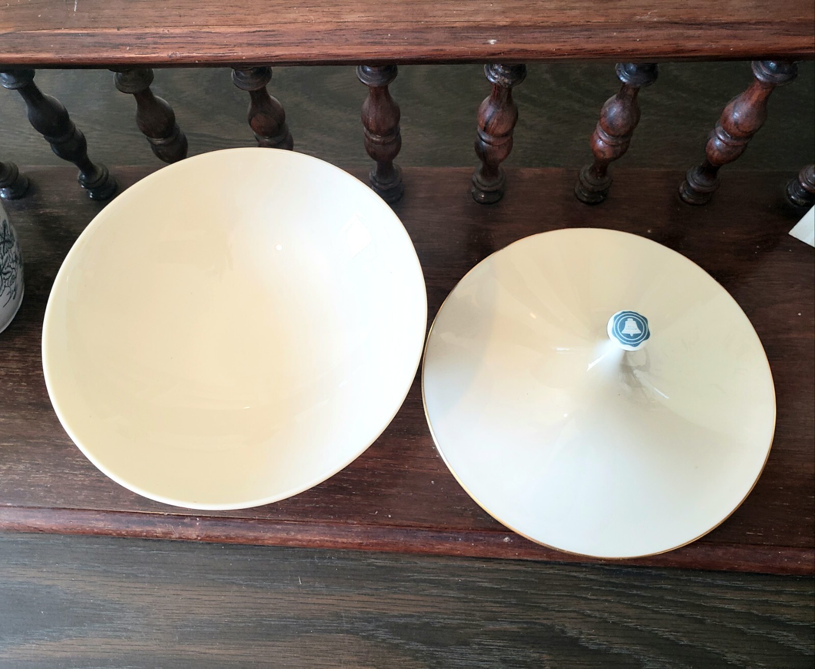 Rare Bell System Collaboration w/ Lenox Ivory & Gold Pedestal Dish in ...