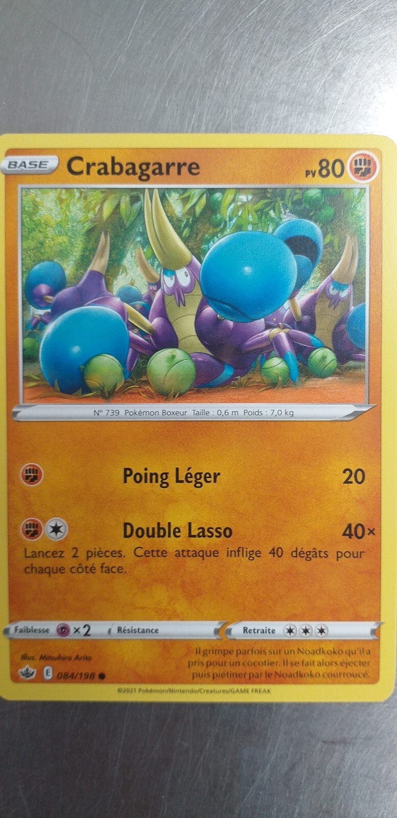 Pokemon Card Crabrawler 084/198 Ice Reign, from booster pack, French | eBay