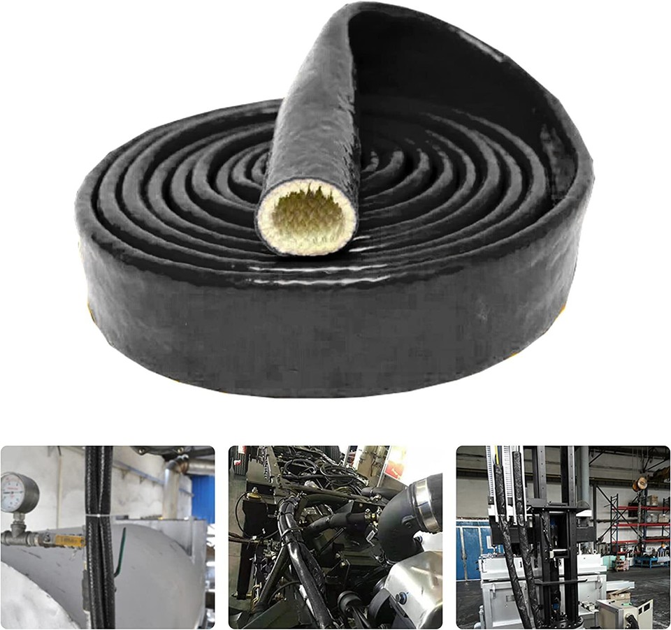 1" ID Black Silicone Insulation Heat Shield Sleeve 5Ft for 16AN Oil ...