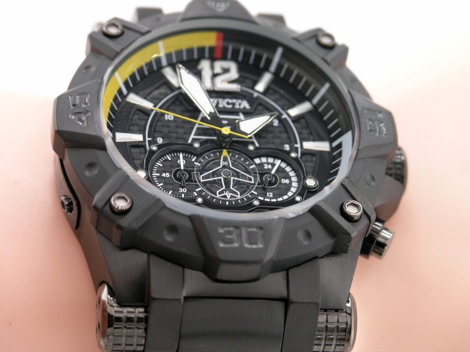 NEW INVICTA 40170 AVIATOR CHRONOGRAPH BLACK CARBON FIBER DIAL STEEL ...