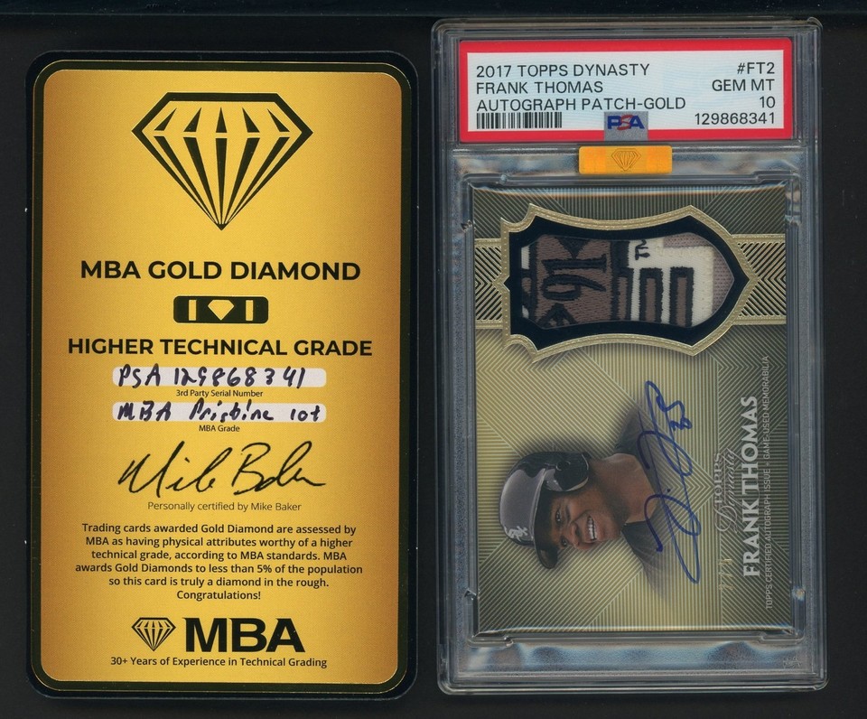 2017 Topps Dynasty Gold #FT2 Frank Thomas HOF GU Patch AUTO 2/5 PSA 10 ...