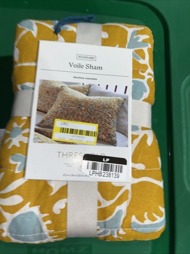 Threshold Standard Size Earthy Vines Quilt Sham - Mustard Yellow/Teal ...