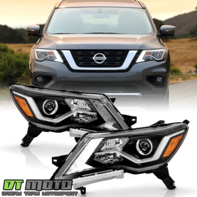For 2017-2020 Nissan Pathfinder Halogen LED DRL Headlights Headlamps ...