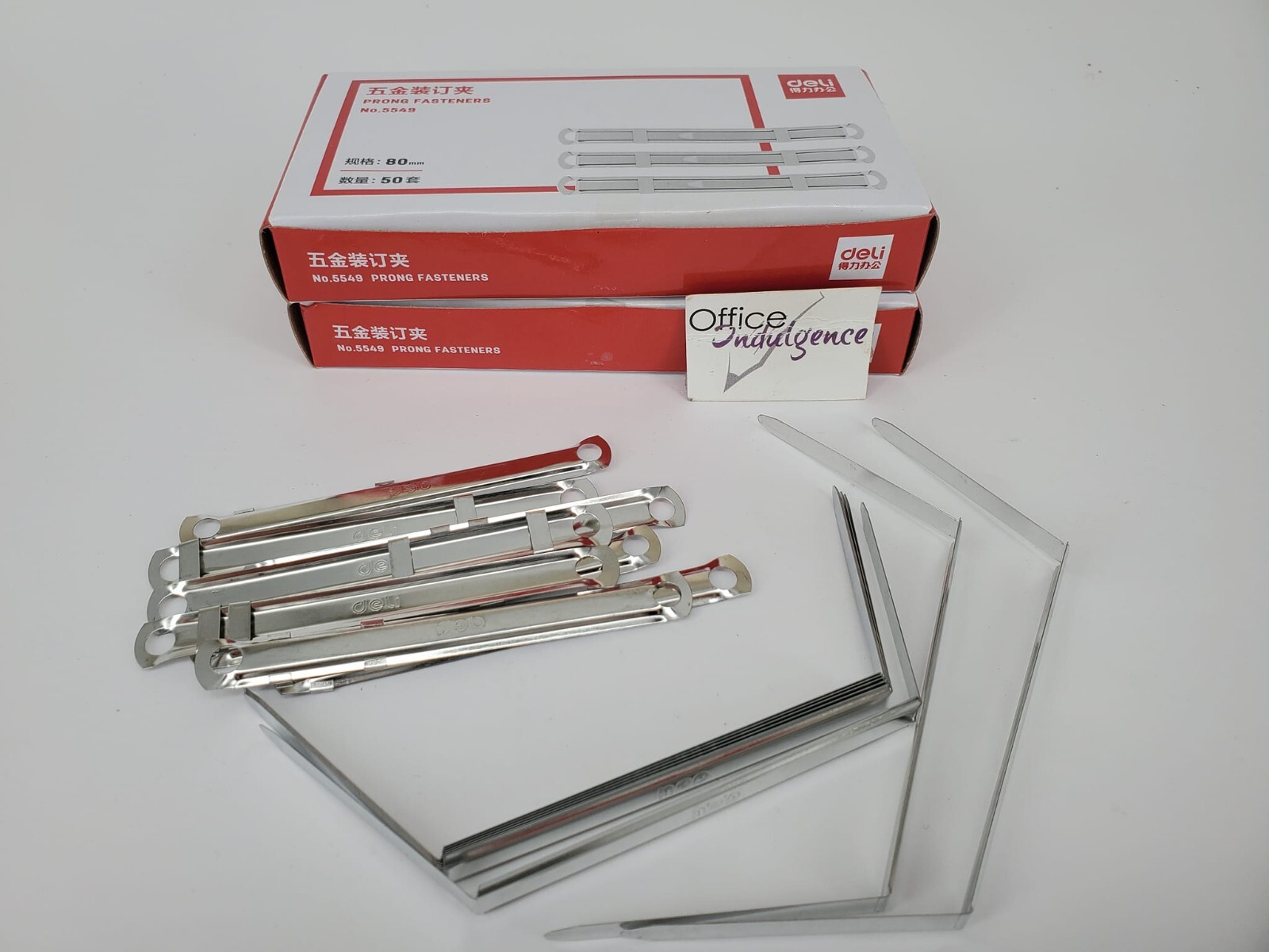 100 x Deli 2 Piece Steel Paper File Fastener 5549* | eBay