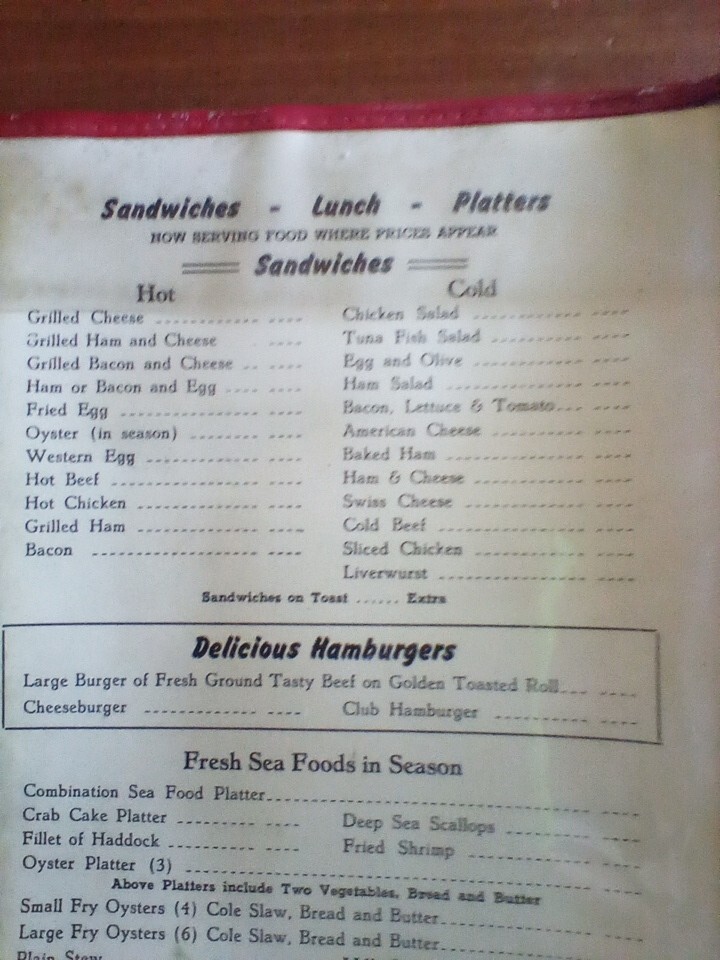 Vintage 1960's "National Restaurant Menu" Selinsgrove, Sunbury, PA | eBay