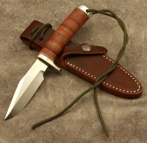 Custom Handmade Randal model 8 style knife Leather stacked handle knife ...