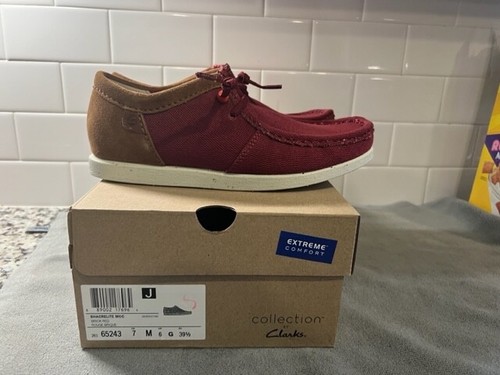 Clarks Mens ShacreLite Mocassin Red Textile Shoes NWB Choose Size | eBay