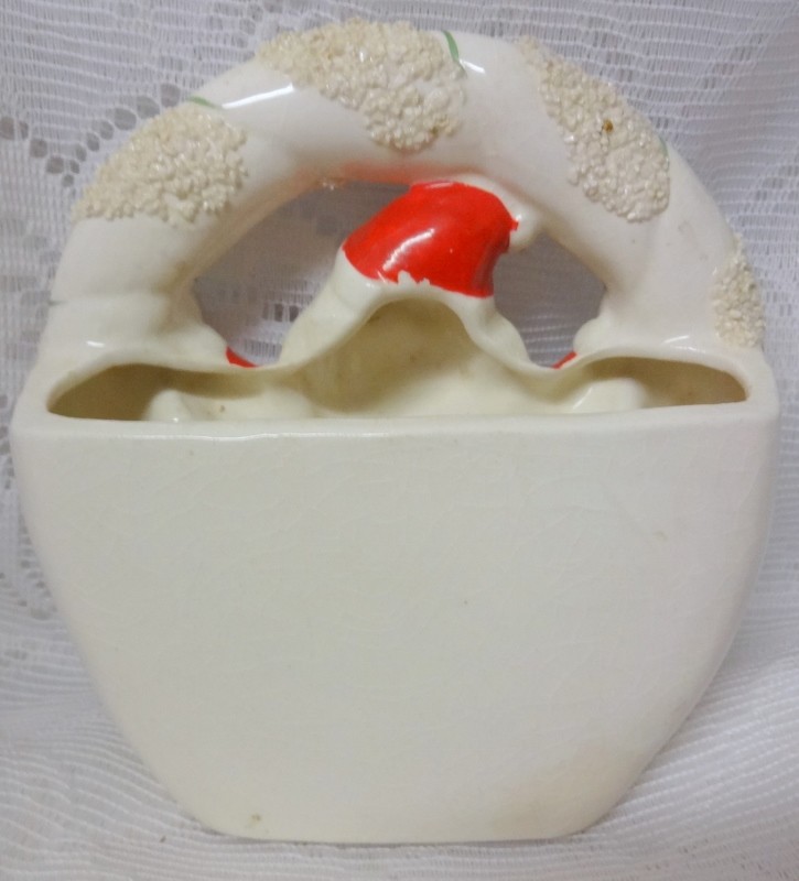 Vtg RELPO Santa w Wreath Christmas Planter Japan Fine Porcelain Napco ...