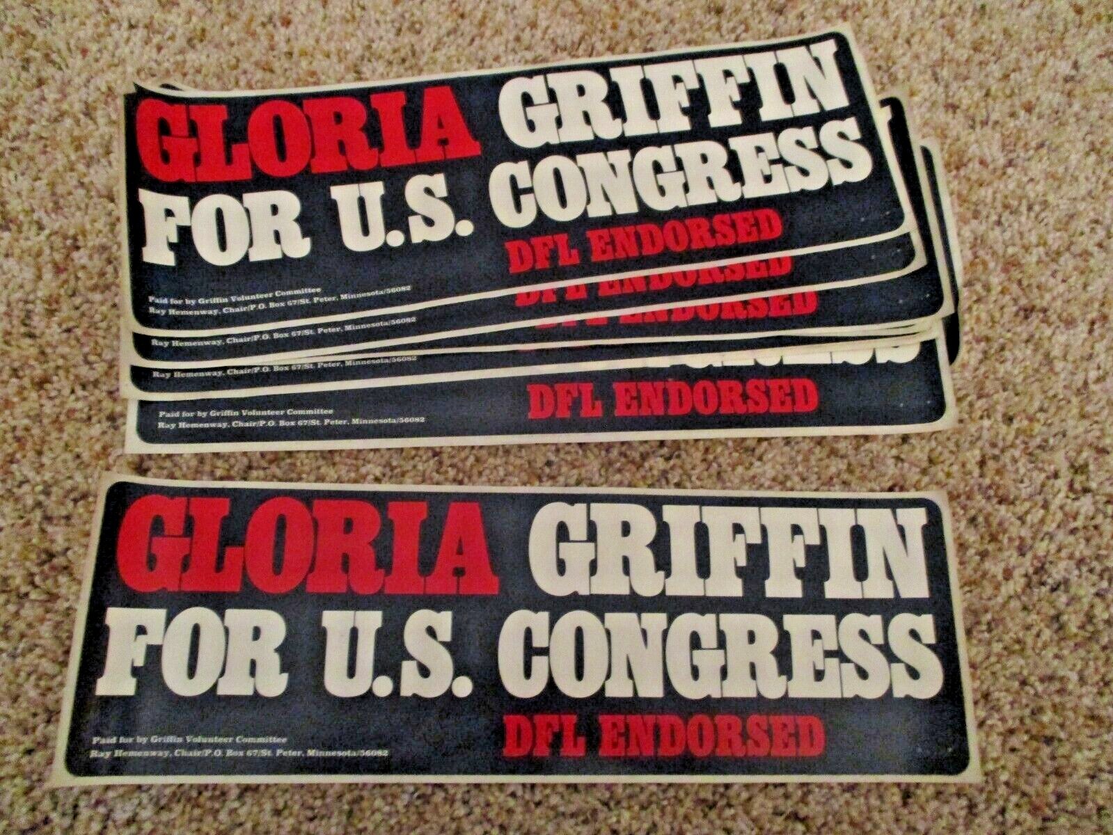 7 VINTAGE GRIFFIN for CONGRESS POLITICAL ELECTION ADVERTISING BUMPER ...