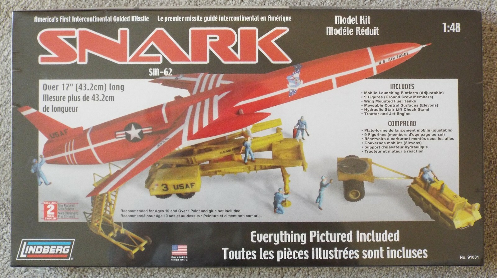 1/48 SM-62 Snark Guided Missile & Launcher Lindberg #91001 Shrink ...