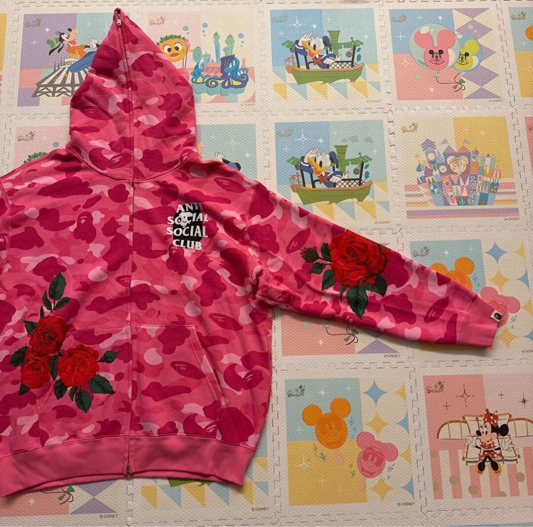 BAPE ANTI SOCIAL SOCIAL CLUB BAPE × ASSC FULL ZIP HOODIE L BAPE ANTI SOCIAL SOCIAL CLUB BAPE × ASSC FULL ZIP HOODIE L