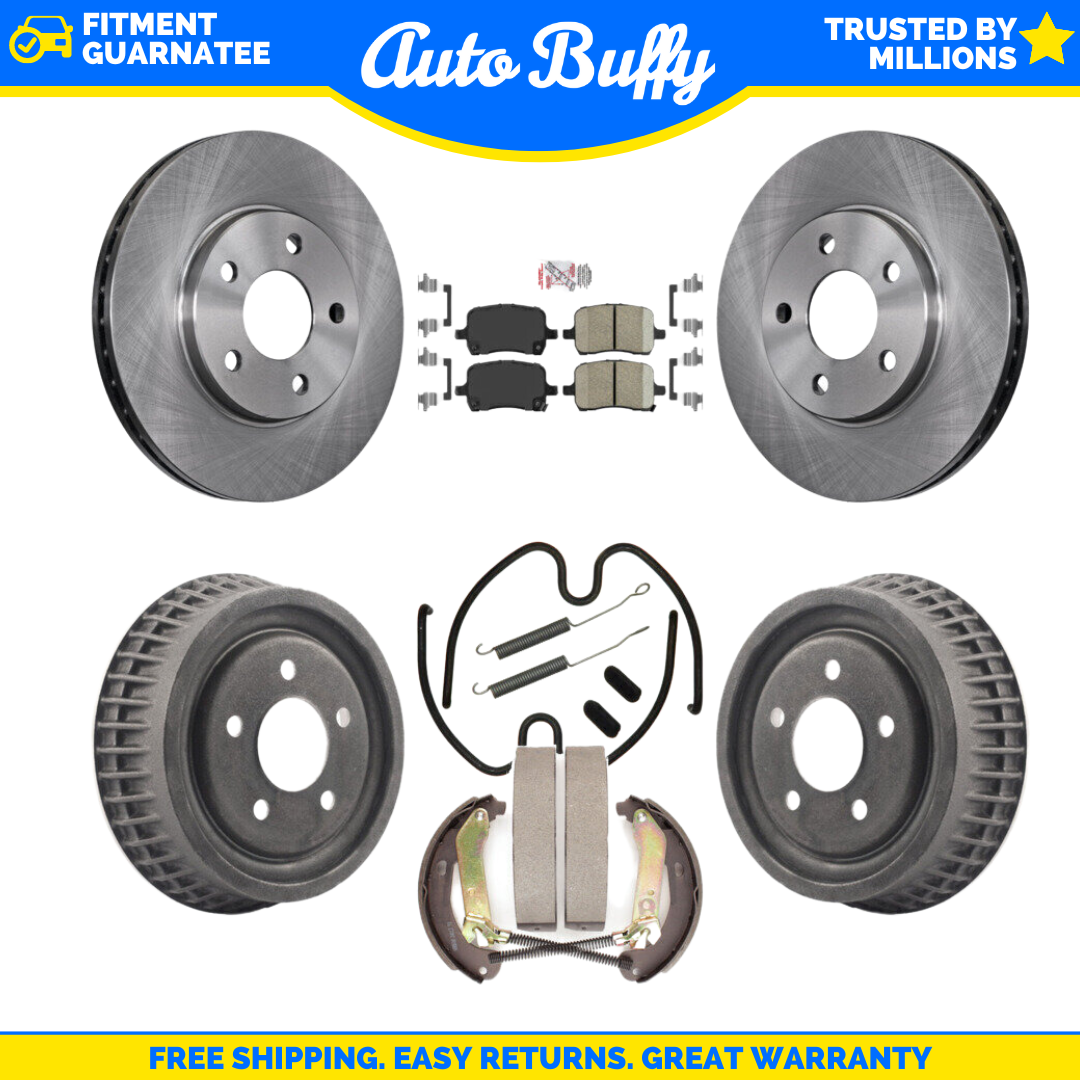 Front Rear Brake Rotor Integrally Molded Pad Drum Kit (7Pc) For ...