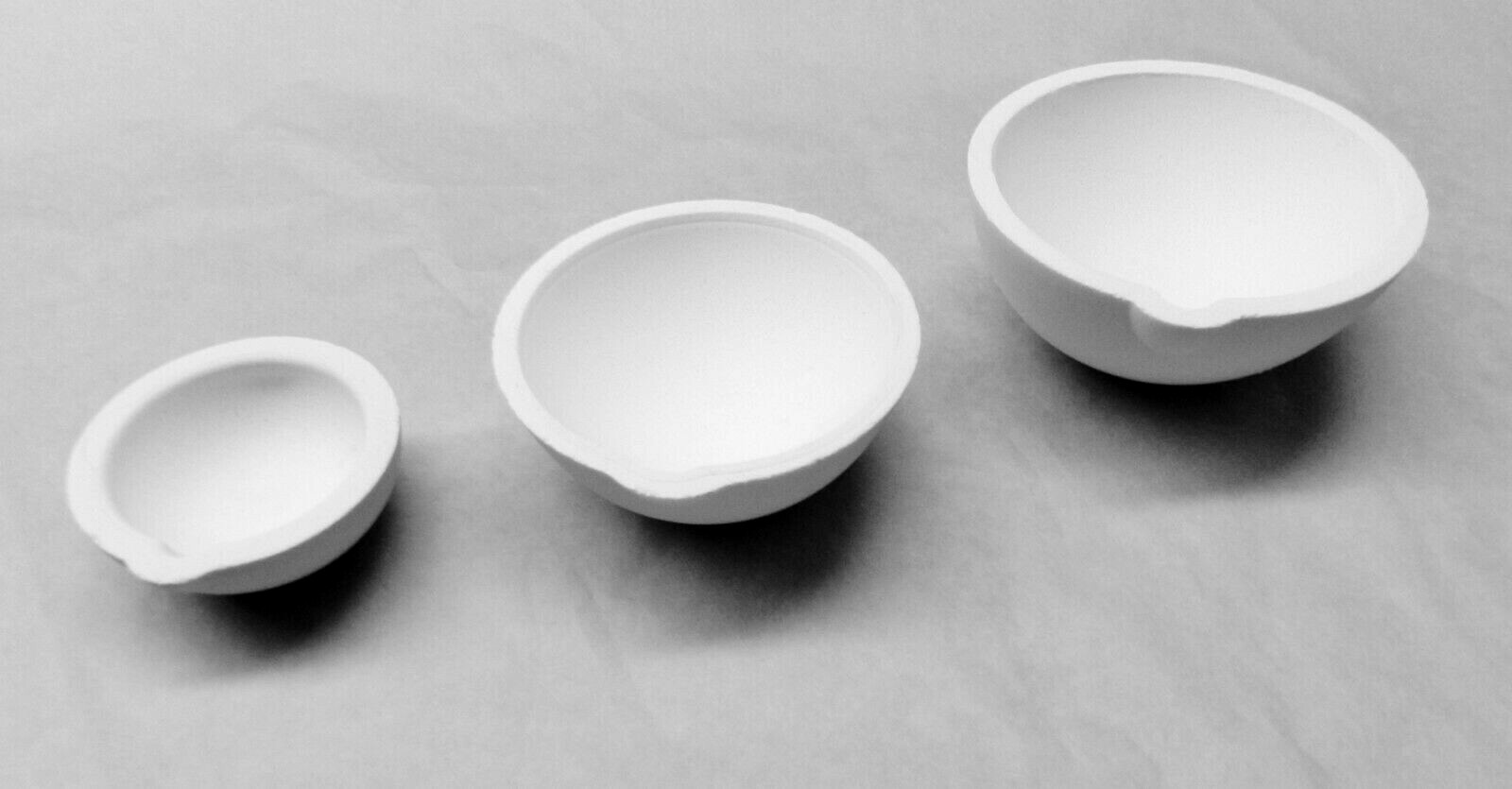 Set of 3 Ceramic Crucible Dish Cup 100 250 500 Gram Melting Pouring ...