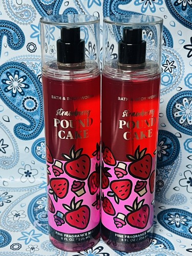 2 Bath & Body Works STRAWBERRY POUND CAKE Fine Fragrance Body Mist ...