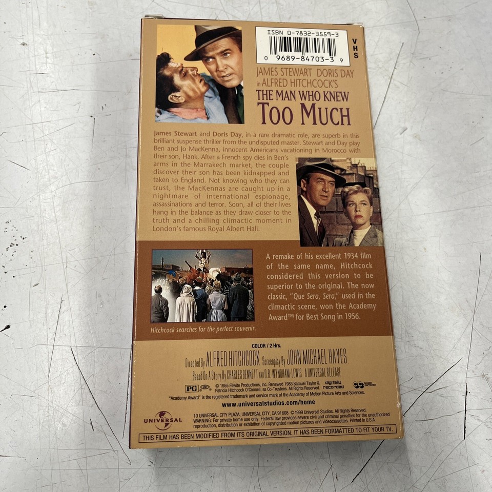 The Man Who Knew Too Much, Alfred Hitchcock, 1955 (VHS, 1999 ...
