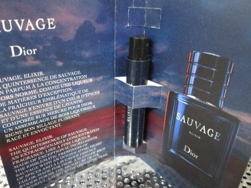 Sauvage Dior for men ELIXIR Official Carded Sample .03 fl oz. NEW w ...
