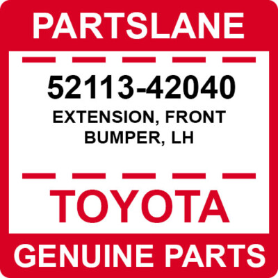 52113-42040 Toyota OEM Genuine EXTENSION, FRONT BUMPER, LH | eBay