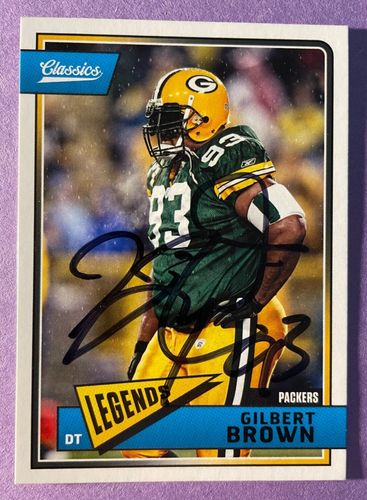SIGNED 2018 GILBERT BROWN PANINI LEGENDS FOOTBALL CARD - PACKERS | eBay