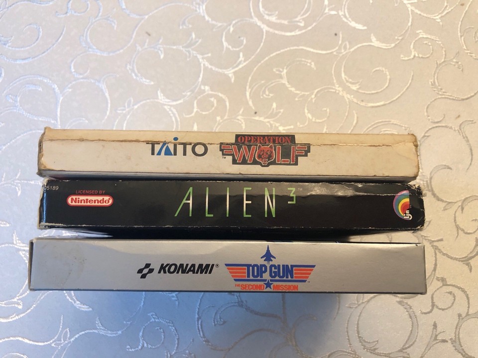 Alien 3, Top Gun II, and Operation Wolf NES Each With Box And Manual ...