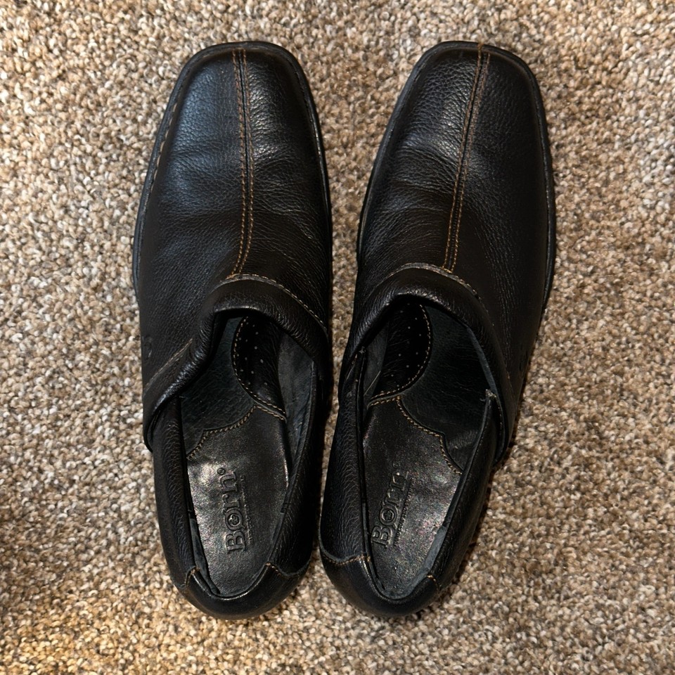 Born Shoes Womens 7 Black Leather Western Block Bootie Shoes EUC | eBay