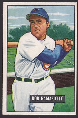 1951 Bowman #247 Robert Bob Ramazotti Ramazzotti Chicago Cubs baseball ...